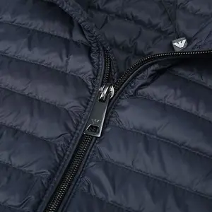 Emporio Armani Down Jacket With Logo Detail - Black
