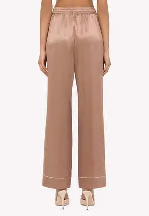 Dolce & Gabbana High-waisted Pajama Pants - Nude