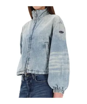 DIESEL® High-neck Zip-up Denim Jacket
