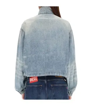 DIESEL® High-neck Zip-up Denim Jacket