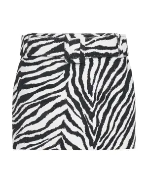 Alessandra Rich Belted Mini Skirt - White