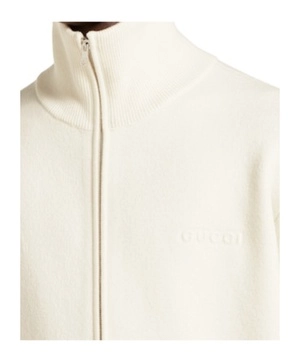 Gucci Wool Cashmere Piquet Knit Zip Jacket
