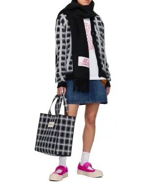 Marni Brushed Check Fuzzy Wuzzy Cardigan