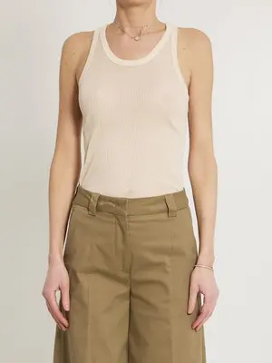 LEMAIRE Ribbed Sleeveless Off-the-shoulder Top - No