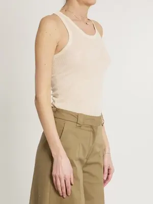 LEMAIRE Ribbed Sleeveless Off-the-shoulder Top - No