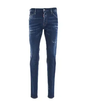 Dsquared2 Mid-rise Distressed Slim-fit Jeans - Blue