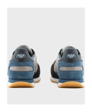 Emporio Armani Lace Up Sneakers With Mesh Details - Multicolor