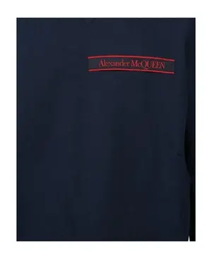Alexander McQueen Logo Patch Crewneck Sweatshirt - Blue