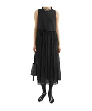 JIL SANDER Muslin Pleated Dress