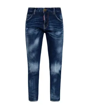Dsquared2 Bleached-effect Straight-leg Skinny Jeans - Blue