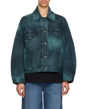 Stella McCartney Oversized Tie-dye Denim Jacket - Black