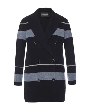 Emporio Armani Striped Double-breasted Coat