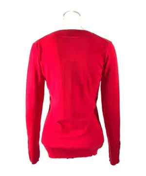 Emporio Armani V-neck Long-sleeved Sweater With Button Detail - Red
