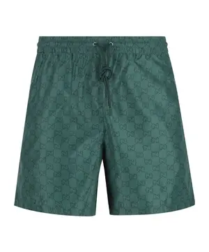 Gucci Monogrammed Drawstring Swimwear - Verde