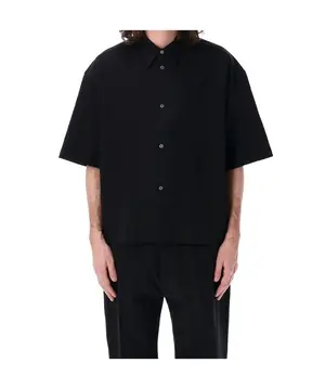 Studio Nicholson Sanko Boxy Short-sleeve Shirt - Black