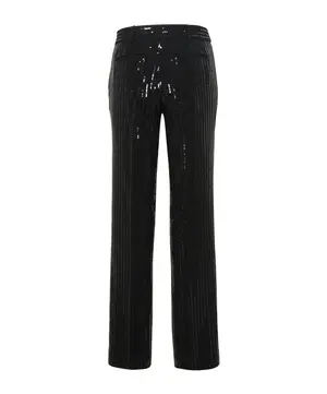 Michael Kors Sequined Pinstripe Straight-leg Pants