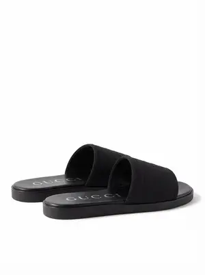 Gucci Tonal Logo Slide Sandals - Black