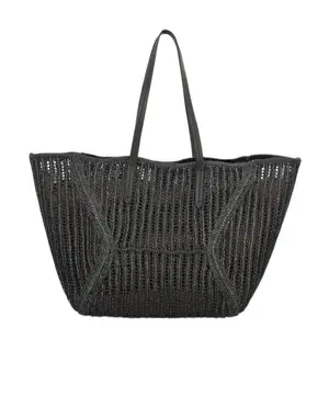 Brunello Cucinelli Woven Shoulder Bag - Black