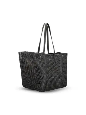 Brunello Cucinelli Woven Shoulder Bag - Black
