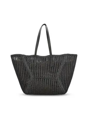 Brunello Cucinelli Woven Shoulder Bag - Black