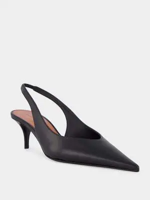 Amina Muaddi Anok Sling Stiletto Heel - Black