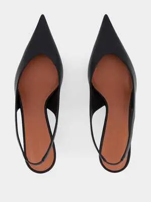 Amina Muaddi Anok Sling Stiletto Heel - Black
