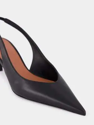 Amina Muaddi Anok Sling Stiletto Heel - Black
