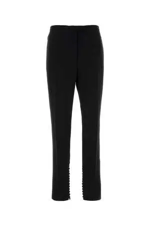 Dries Van Noten Pressed Crease Trousers With Button Detail - Black