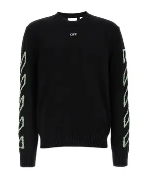 Off-White Diag Outline Crewneck Jumper - Black