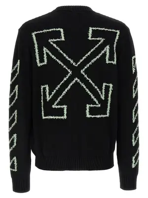 Off-White Diag Outline Crewneck Jumper - Black