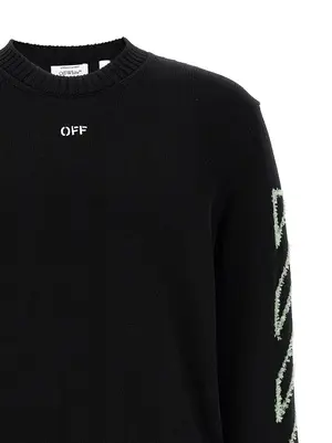 Off-White Diag Outline Crewneck Jumper - Black