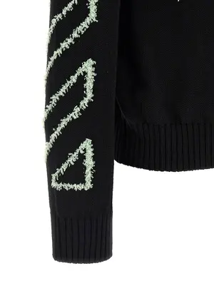 Off-White Diag Outline Crewneck Jumper - Black