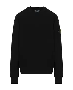 Stone Island Compass Patch Knit Jumper - Black
