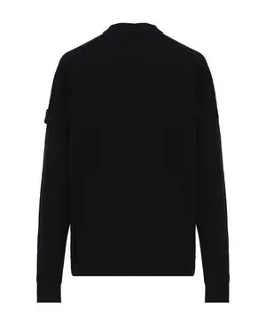 Stone Island Compass Patch Knit Jumper - Black