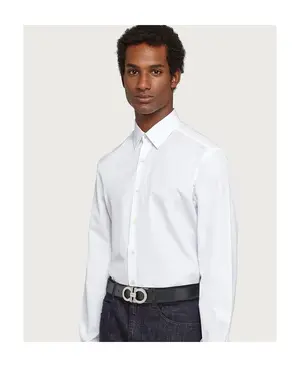 FERRAGAMO Reversible Gancini Buckle Belt - Black