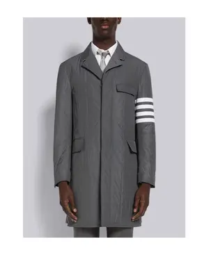 Thom Browne Padded Tailored Coat With Signature Stripes