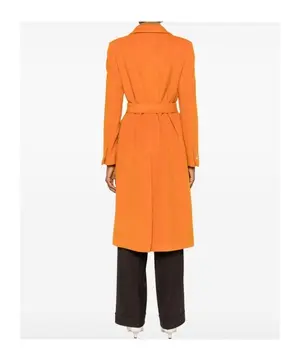 Tagliatore Belted Double-breasted Coat - Orange