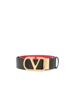 Valentino Garavani Vlogo Signature Reversible Belt - Black