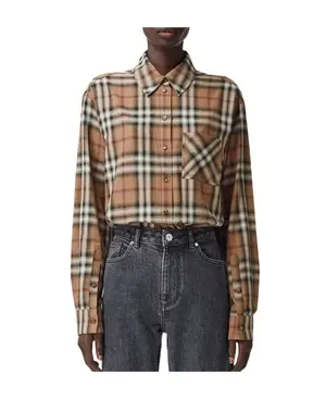 Burberry Ombré Check Cotton Twill Shirt