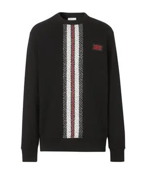 Burberry Striped Detail Crew Neck Sweater