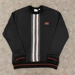 Burberry Striped Detail Crew Neck Sweater