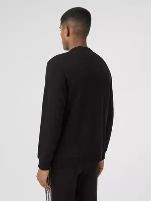 Burberry Striped Detail Crew Neck Sweater