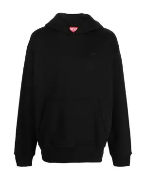 DIESEL® Logo Embroidered Hoodie - Black