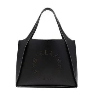 Stella McCartney Perforated Logo Shoulder Bag - Black