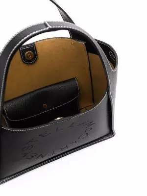Stella McCartney Perforated Logo Shoulder Bag - Black
