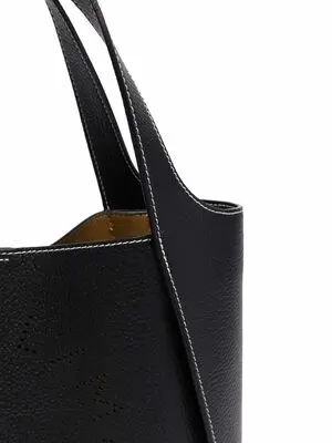 Stella McCartney Perforated Logo Shoulder Bag - Black
