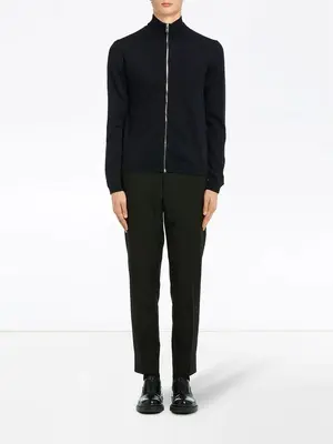 Prada Wool Zip-up Cardigan - Blue