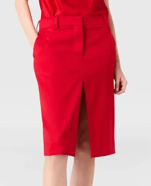 Stella McCartney Lace-trimmed Satin Midi Skirt - Lipstick