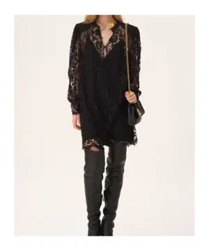 Chloé Floral Lace High-neck Dress