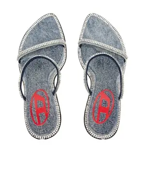 DIESEL® D-havanna Embellished Mules - Light Blue